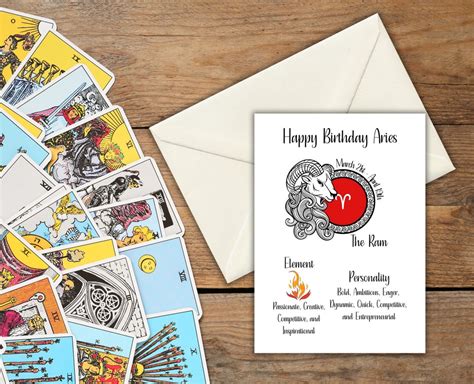 Aries Zodiac Sign Birthday Card For Friend Instant Download Aries