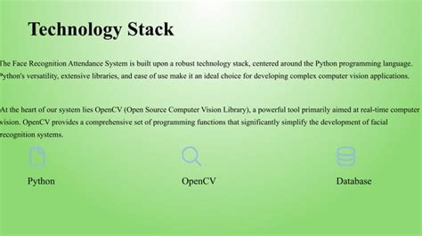 Smart Attendance System Software Using Python Pptx Computing