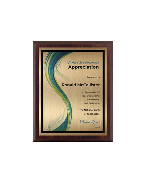 Employee Appreciation Plaque Personalized T Recognition Etsy