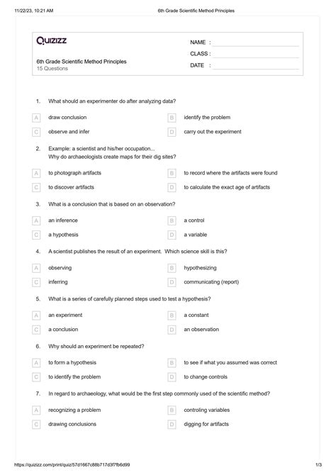 Solution 6th Grade Scientific Method Principles Studypool
