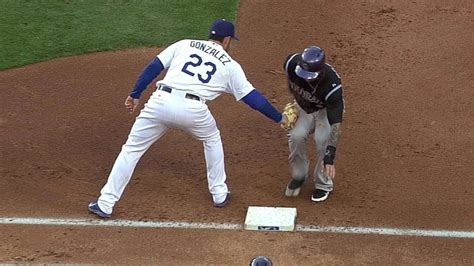 Col Lad Pick Off Call Overturned In 3rd Youtube