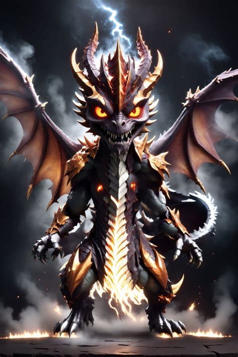 chibi full body cyborg drago image created by axolernum tensor art