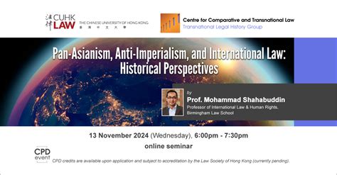 Cctl Transnational Legal History Group Seminar ‘pan Asianism Anti