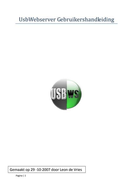Usbwebserver Manual Pdf