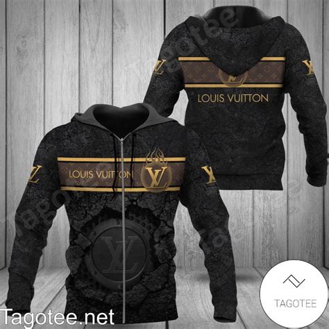 Louis Vuitton Black Cracked Surface Hoodie Tagotee