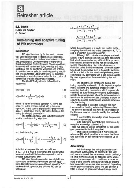 PDF Auto Tuning And Adaptive Tuning Of PID Controllers