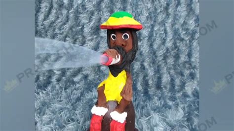 جا عودی کوتاه پایه سفالی طرح باب مارلی سیگاری