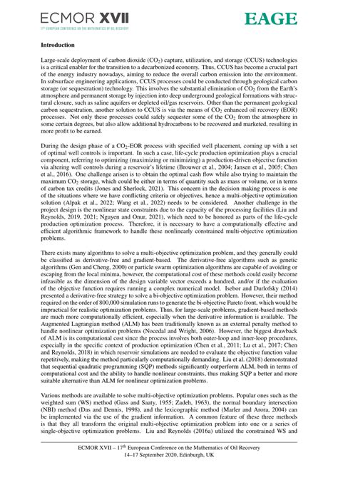 Pdf Multi Objective Optimization Of Subsurface Co2 Capture And Storage Using Sequential