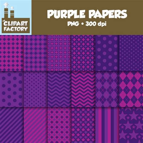 Clip Art Assorted Purple Background Patterns 18 Digital Papers Etsy