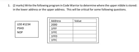 Solved 1 2 Marks Write The Following Program In Code