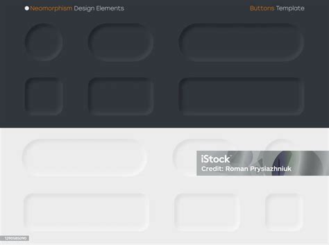 Neomorphic Buttons Set Neomorphism Design Elements For Websites Mobile Application Social