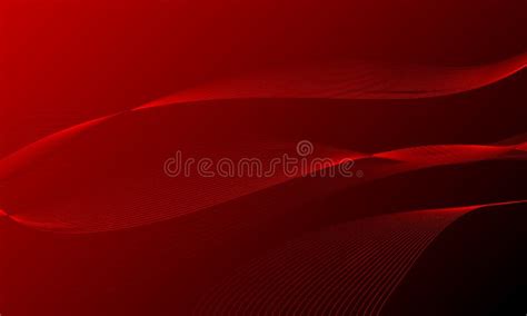 Red Business Lines Wave Curves With Gradient Abstract Technology Background Stock Illustration