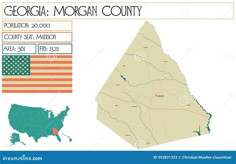 Map Of Morgan County In Ohio State On White Background Single County Map Highlighted By Black