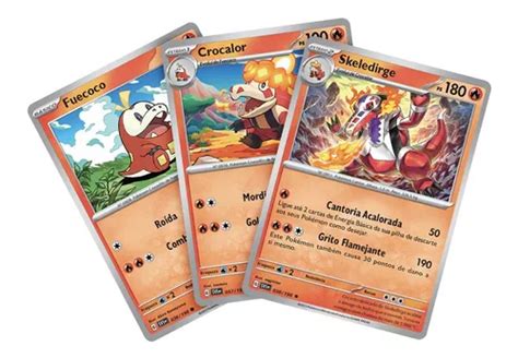 Kit Carta Pokémon Skeledirge Crocalor Fuecoco Parcelamento Sem Juros