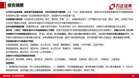 汽车and新兴产业·行业深度：车规mcu芯片市场高需求持续，国内厂商蓄势发展 220712pdf 先导研报