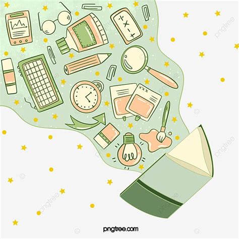 Зеленая рисованная книга образование элемент информации Png книга Информация образование Png