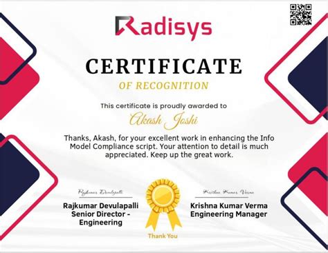 Gratitude Recognition Radisys Careergrowth Akash Joshi