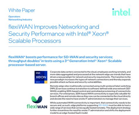 flexiwan improves networking and security performance with intel® xeon
