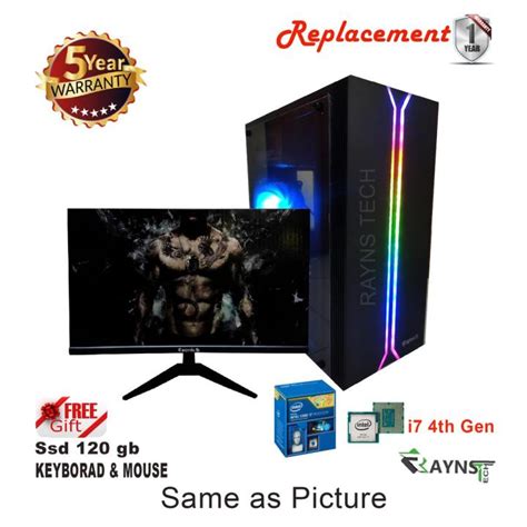 Intel Core I7 4th Gen Ram 8gb Ssd 256gb Graphics 4gb Built In Gaming Pc 64 Bit 19 Inch