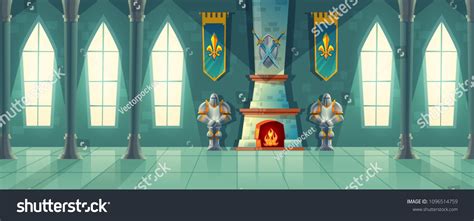 벡터 캐슬 홀 벽난로가 있는 로열 스톡 벡터로열티 프리 1096514759 Shutterstock Vetores
