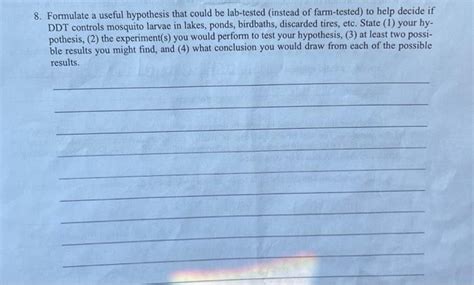 Solved Formulate A Useful Hypothesis That Could Be Chegg Com