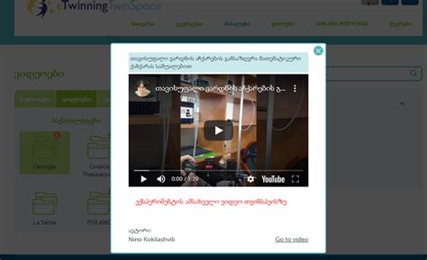 წნორის N1 და N3 სკოლის კლუბი ევრიკა Etwinning ზე განხორციელებული