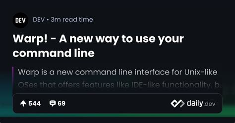 Warp A New Way To Use Your Command Line Rcommandline