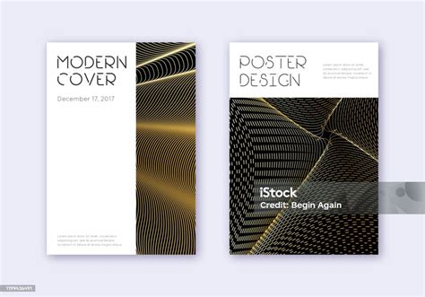 최소한의 표지 디자인 템플릿 세트 골드 추상 L 0명에 대한 스톡 벡터 아트 및 기타 이미지 0명 마케팅 모던 양식