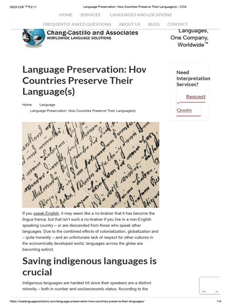 Language Preservation How Countries Preserve Their Languages Cca