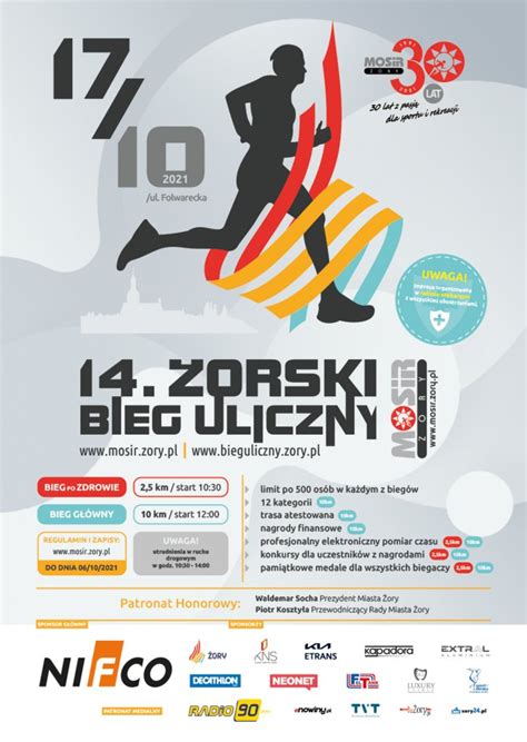 14 Żorski Bieg Uliczny coraz bliżej Zapisy tylko do 6 października Żory