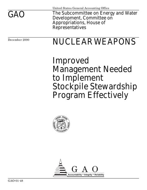 Gao Nuclear Weapons Improved Management Needed