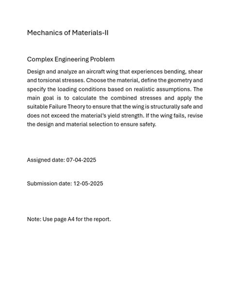Complex Engineering Problem Pdf