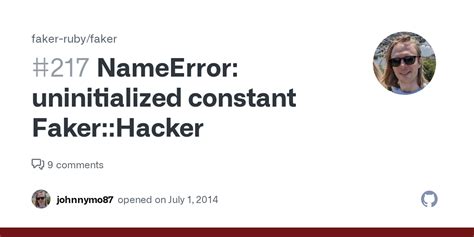 Nameerror Uninitialized Constant Fakerhacker · Issue 217 · Faker