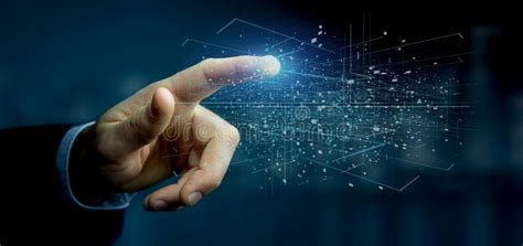 Man Holding Data Binary Cloud 3d Rendering Stock Image Image Of