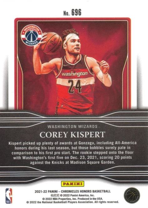 2021 22 Panini Chronicles 696 Corey Kispert Trading Card Database