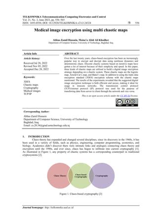 Medical Image Encryption Using Multi Chaotic Maps Pdf