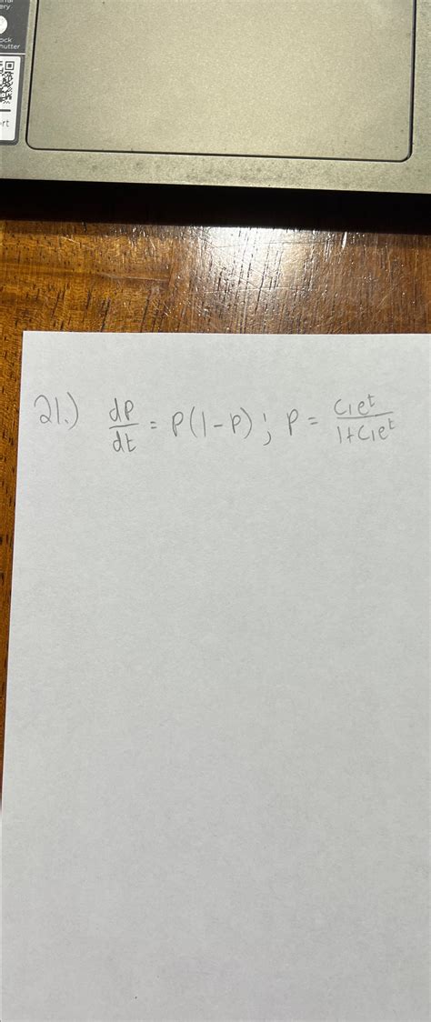 Solved 21 DPdt P 1 P P C1et1 C1et Chegg Com
