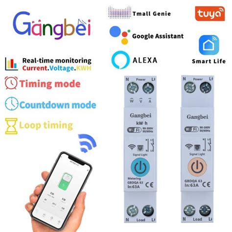 Tuya Wifi Smart Circuit Breaker With Metering 63a Wireless Remote