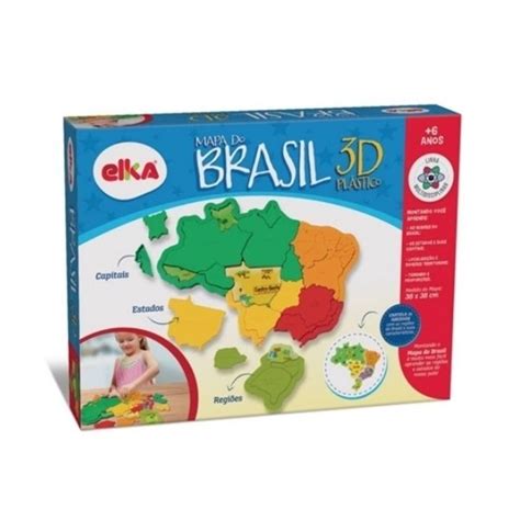 Mapa Do Brasil Em 3d Para Montar Educativo De Plástico Submarino