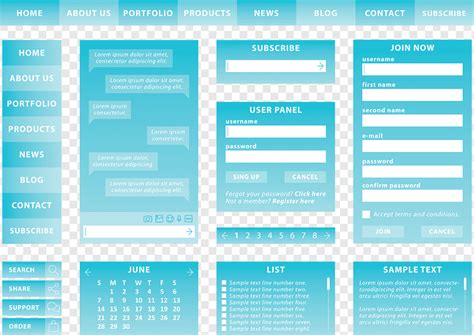blue web ui kit png pngwing
