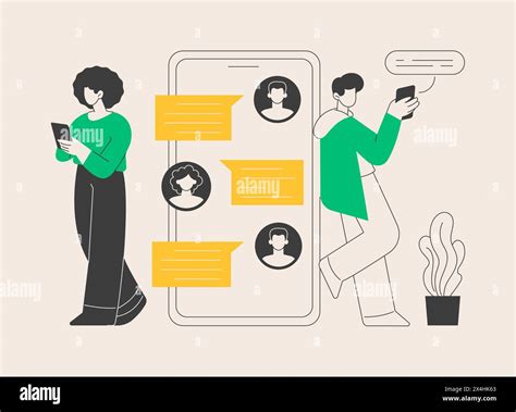 Messaging Application Abstract Concept Vector Illustration Stock Vector