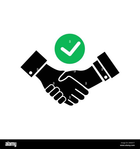 Commitment With Black Handshake Or Shakehand Icon Flat Simple Style Trend Modern Big Success