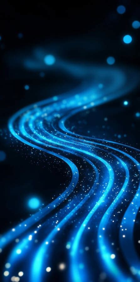 A Cutting Edge Digital Landscape With Glowing Blue Neon Lines And Particle Movement On A Dark