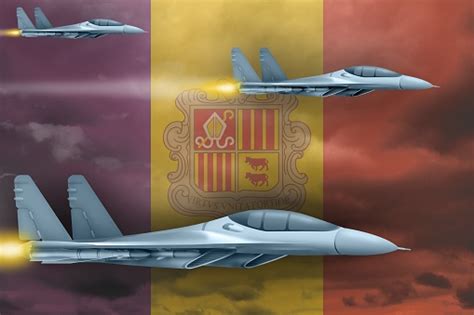 안도라 공군 공격 개념 공기 비행기 안도라 플래그 배경에 대 한 공격 3 차원 일러스트 레이 션 공군에 대한 스톡 사진 및 기타 이미지 Istock