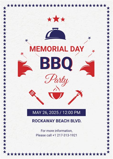 Free Memorial Day Bbq Invitation Template To Edit Online