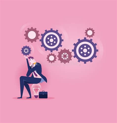 Brainstorming Vector Illustration Creative Process Thinking And Invention Stock Vector