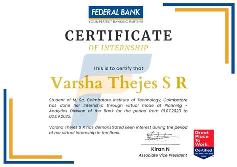 Varsha Thejes On Linkedin Dataanalytics Internship Federalbank Powerbi Bankingindustry