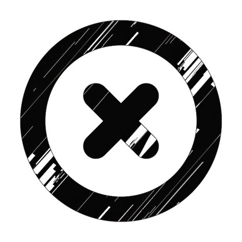 Premium Photo Cross Circle Icon Black And White Diagonal Texture