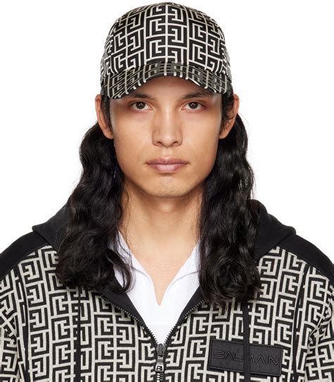 Balmain Black Monogram Cap Ssense Uk