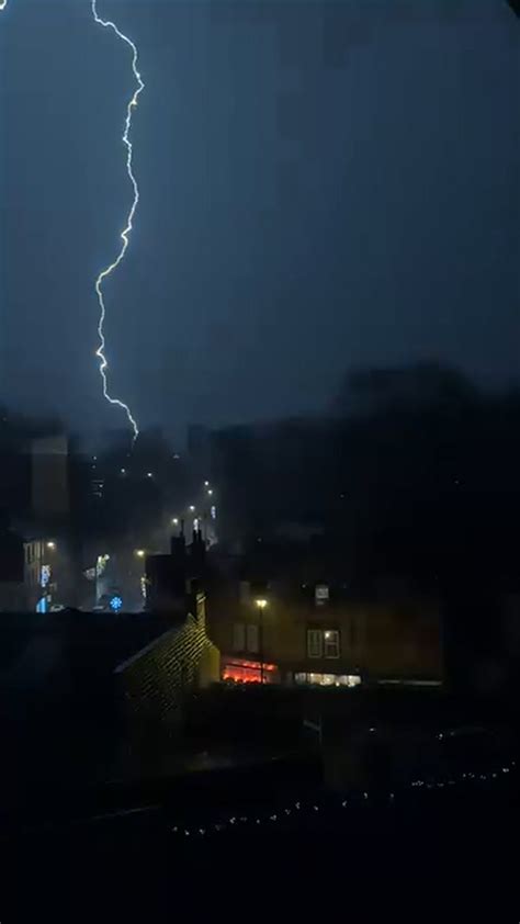 Dramatic Lightning Strike Caught On Camera In Leeds Amid Thunder And